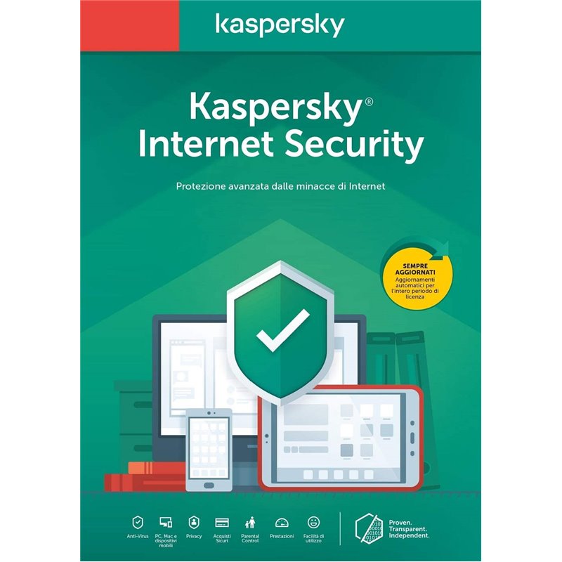 KASPERSKY INTERNET SECURITY 2025 - PC / MAC / ANDROID/ IOS -1 ANNO - 3 ...