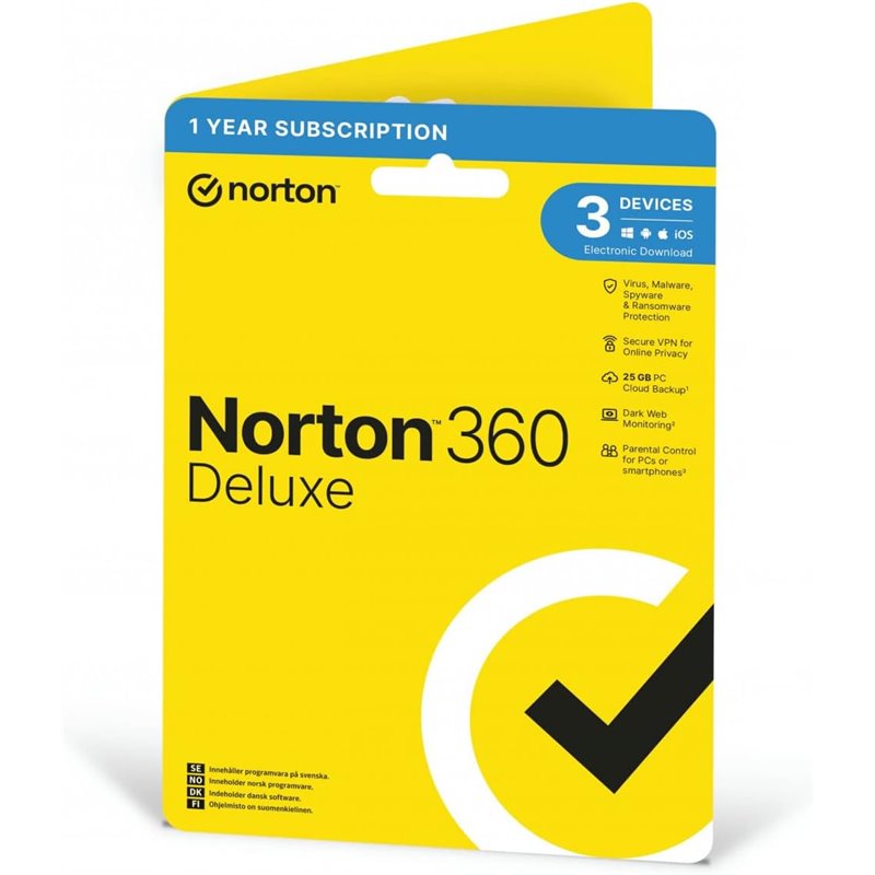 Norton 360 deluxe 2019-2025 - PC / MAC / ANDROID / IOS-1 ANNO- 3 ...